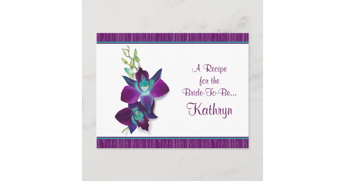 Blue Bom Dendrobium Orchid Recipe Card | Zazzle