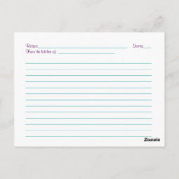 Blue Bom Dendrobium Orchid Recipe Card | Zazzle
