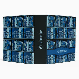 Blue Book Shelves Vintage Books Binder | Zazzle