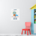 Blue Bookworm Theme Poster | Zazzle