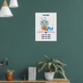 Blue Bookworm Theme Poster | Zazzle