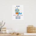 Blue Bookworm Theme Poster | Zazzle