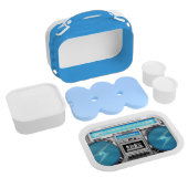 Blue boombox lunch box | Zazzle