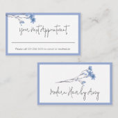 Blue Border Flower Sprig Appointment Reminder Business Card | Zazzle