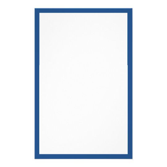 Blue Bordered Edges Solid White Background Stationery | Zazzle.com