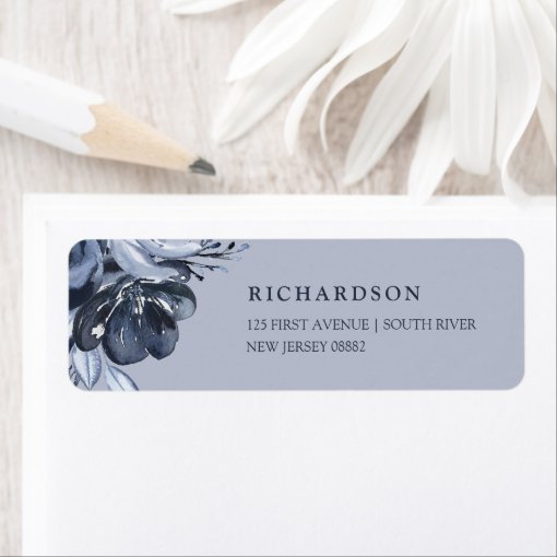 Blue Bouquet | Watercolor Floral Label | Zazzle