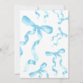Blue Bow Birthday Invitation | Zazzle