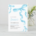 Blue Bow Birthday Invitation | Zazzle