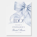 Blue Bow Bridal Shower Welcome Sign | Zazzle