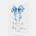 Blue Bow oh Boy Baby shower Welcome Acrylic Sign | Zazzle