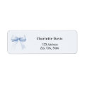Blue bow return address label | Zazzle