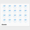 Blue Bow Thank You Card Classic Round Sticker | Zazzle