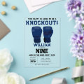 Blue Boxing Gloves Kids Birthday Party Knockout Acrylic Invitations | Zazzle