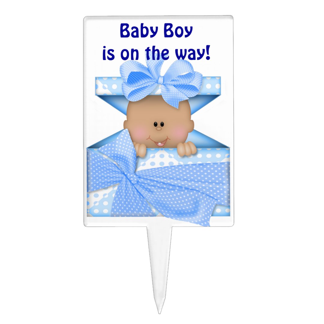 Blue Boy Baby Shower Cake Cupcake Topper | Zazzle