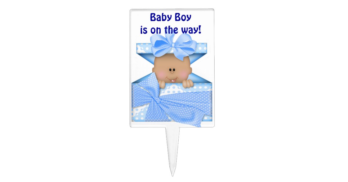 Blue Boy Baby Shower Cake Cupcake Topper | Zazzle