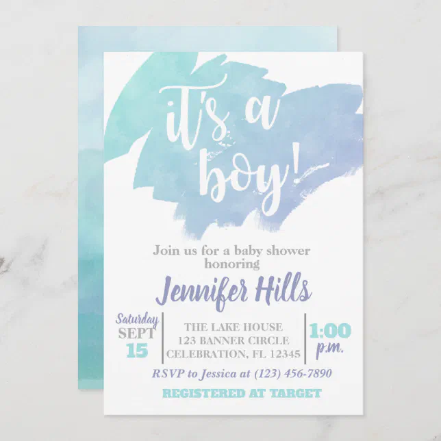 Blue Boy Baby Shower Invitation | Zazzle