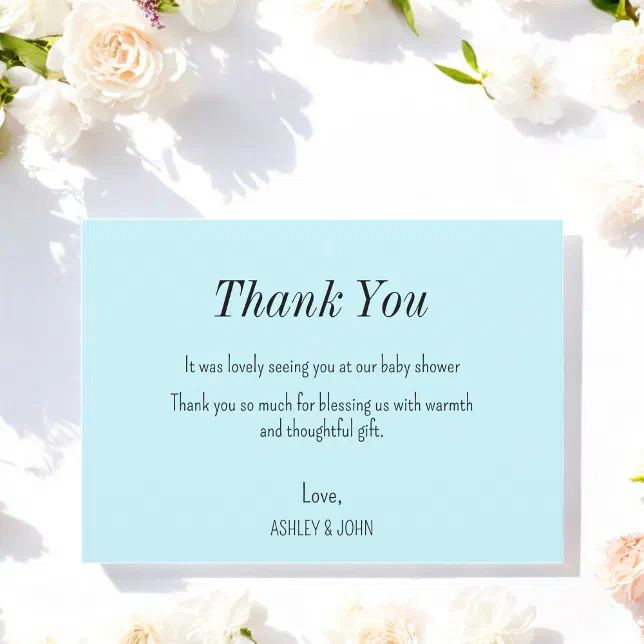 Blue Boy Baby Shower Thank You Card | Zazzle