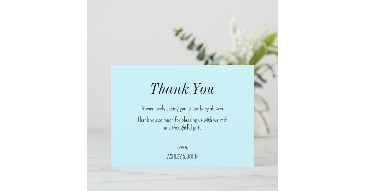 Blue Boy Baby Shower Thank You Card | Zazzle