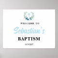 Blue Boy Baptism Welcome Sign Poster | Zazzle