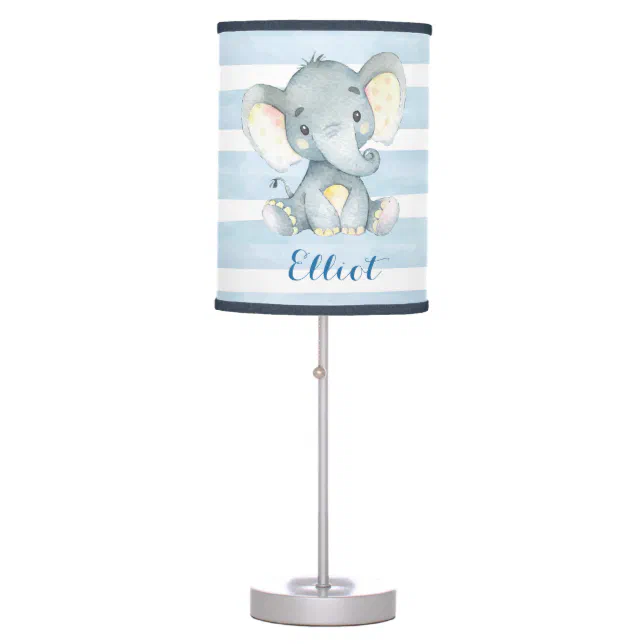 Blue Boy Elephant Nursery Lamp | Zazzle