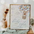 Blue Boy Teddy Bear Baby Shower Books & Gifts Sign | Zazzle
