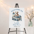 Blue Boy Teddy Bear Baby Shower Welcome Sign | Zazzle