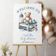 Blue Boy Teddy Bear Baby Shower Welcome Sign | Zazzle