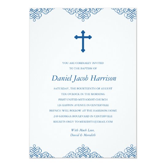 Blue Boys Baptism/Christening Invitation | Zazzle.com