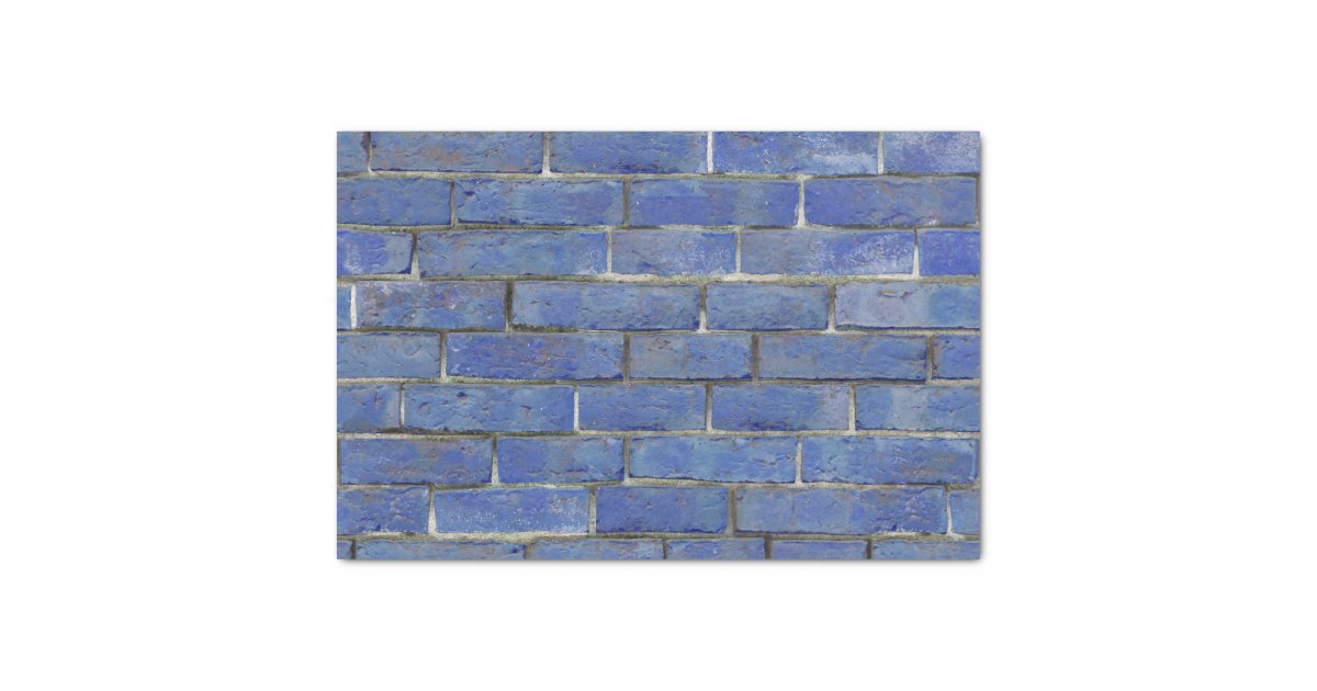 Blue Brick Pattern Tissue Paper | Zazzle