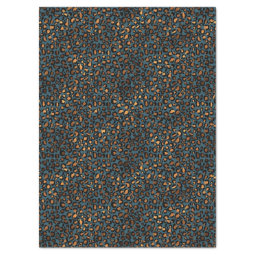 Blue Bronze Leopard Print Tissue Paper | Zazzle