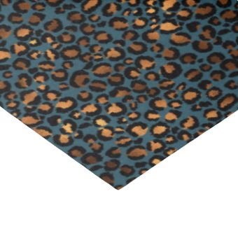 Blue Bronze Leopard Print Tissue Paper | Zazzle