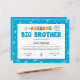 Blue Brother Certificate Big Brother Certificate | Zazzle