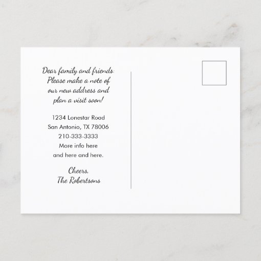 Blue Brushed Metal Texas Map New Address Announcement Postcard | Zazzle