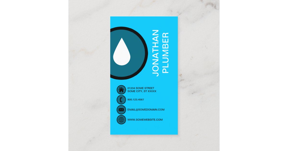 blue bubble WATER DROP Business Card | Zazzle