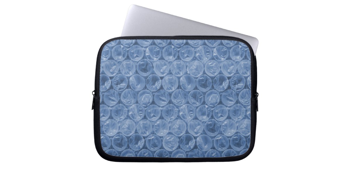 Blue bubble wrap laptop sleeve | Zazzle