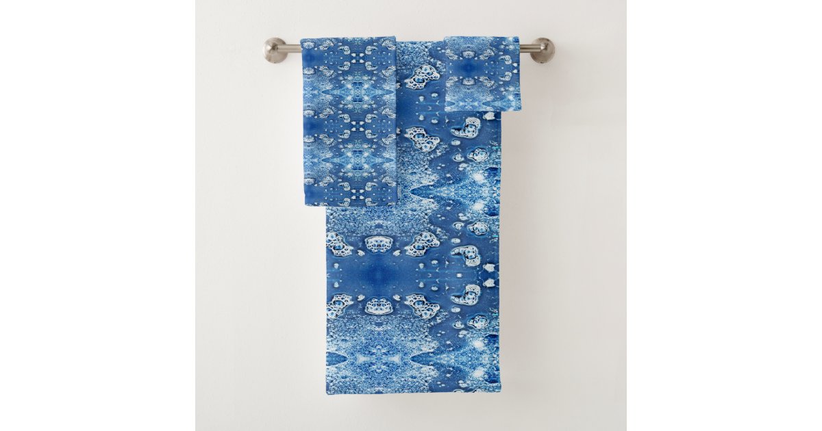 Blue Bubbles Abstract Pattern Bath Towels | Zazzle