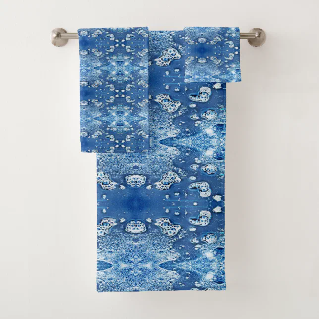 Blue Bubbles Abstract Pattern Bath Towels | Zazzle