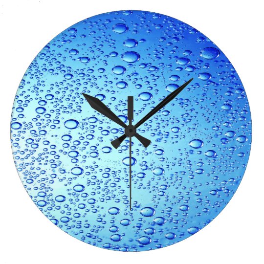 Blue Bubbles Design for Round-Large-Wall-Clock Large Clock | Zazzle.com