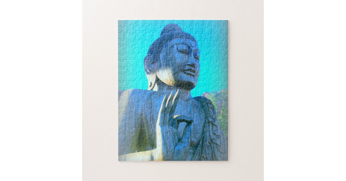 blue buddha jigsaw puzzle | Zazzle
