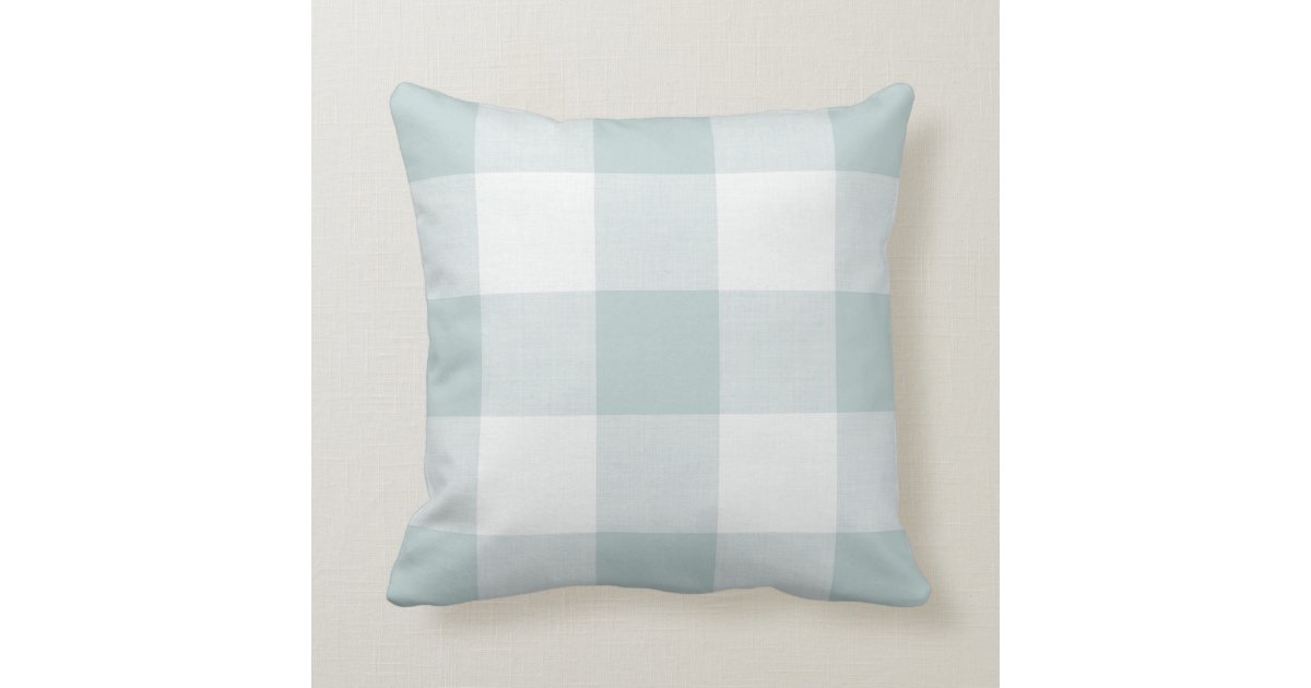 Blue Buffalo Check Farmhouse Throw Pillow | Zazzle.com