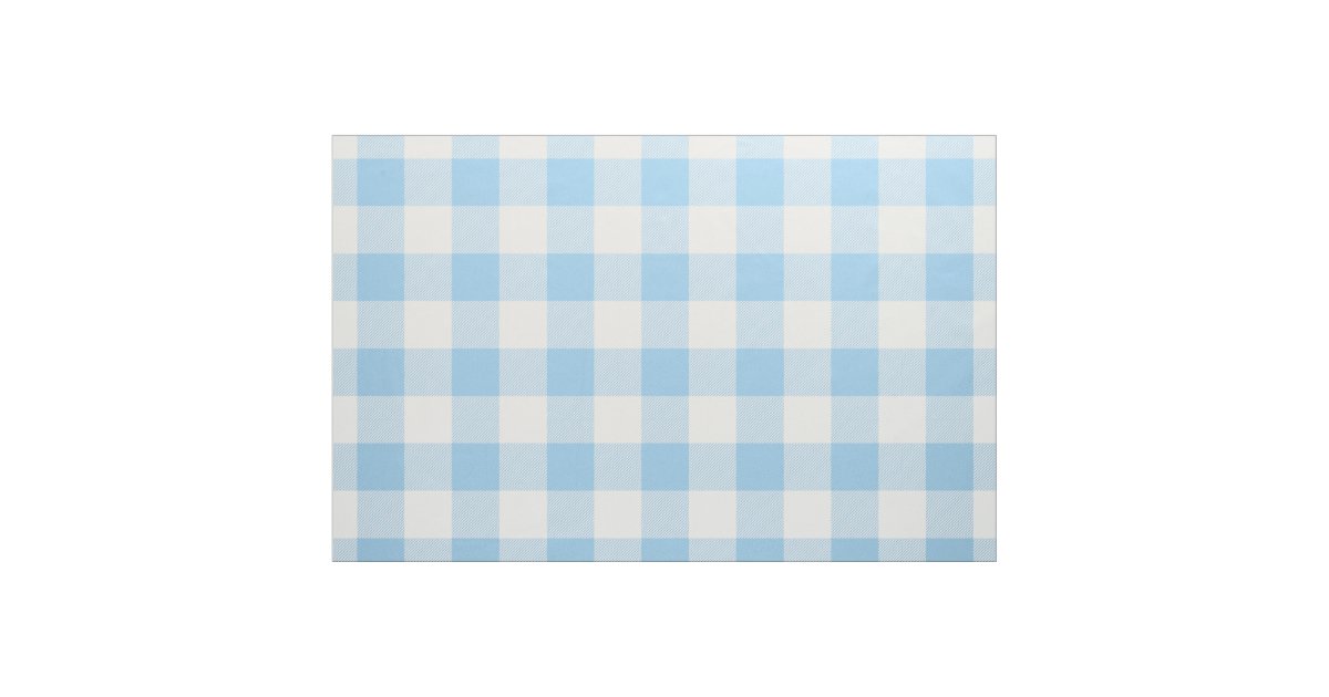 Blue Buffalo Check Pattern Fabric | Zazzle
