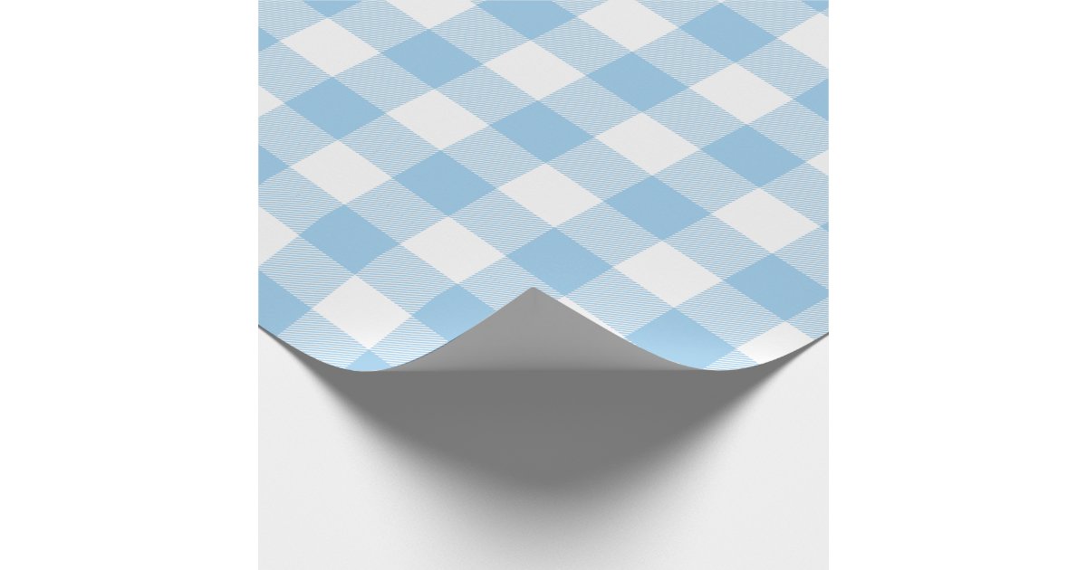 Blue Buffalo Check Pattern Wrapping Paper | Zazzle
