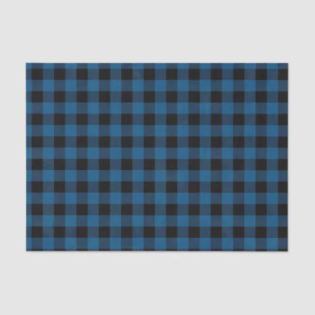 Blue Buffalo Check Tissue Paper | Zazzle