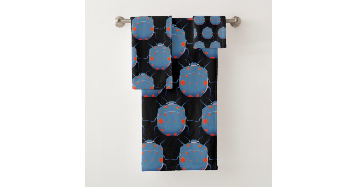 Blue Bugs, Beetles Bath Towel Set | Zazzle