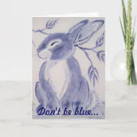 Blue Bunny Rabbit Get Well Card Zazzle