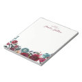 Blue Burgundy Floral Personalized Note Stationery | Zazzle