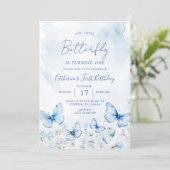 Blue Butterflies Birthday Party Invitation | Zazzle