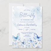 Blue Butterflies Birthday Party Invitation | Zazzle