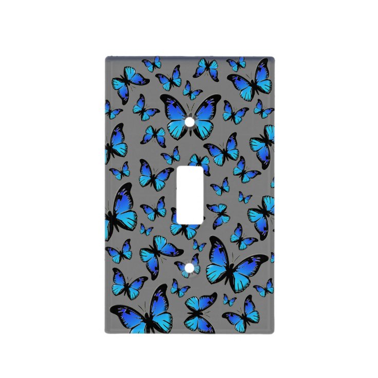 blue butterflies light switch cover | Zazzle