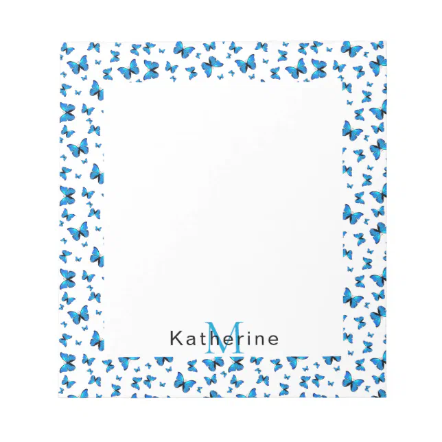 Blue butterflies notepad | Zazzle